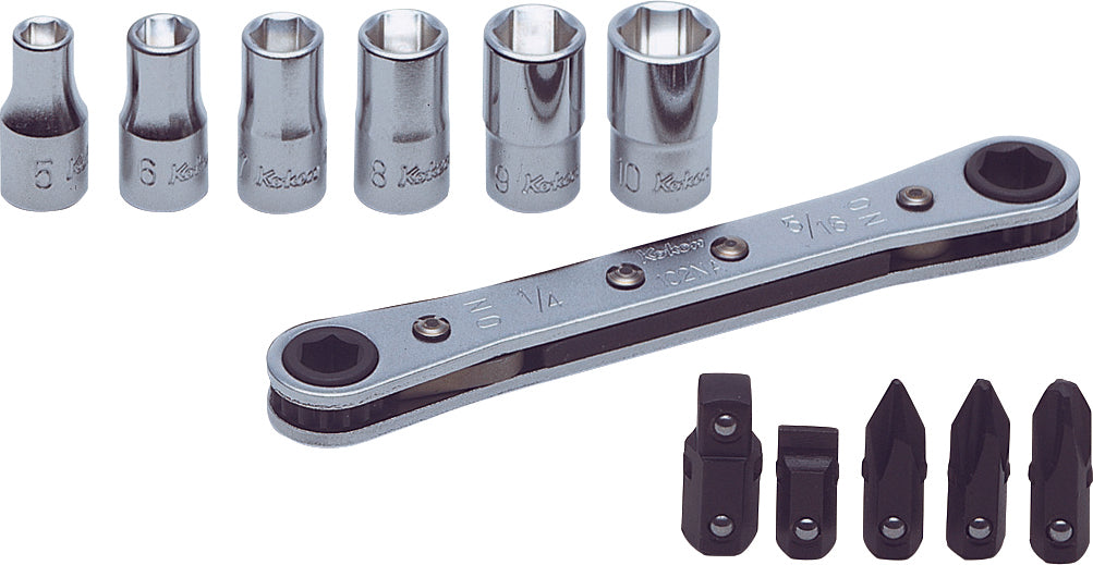 1/4" Sq. Drive 12 Piece 6-Point Socket Set 5-10mm — Ko-ken Canada